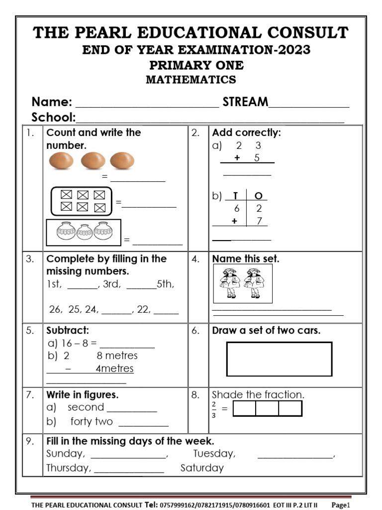 Eot Iii P.1 MTC | PDF | Elementary Mathematics | Arithmetic