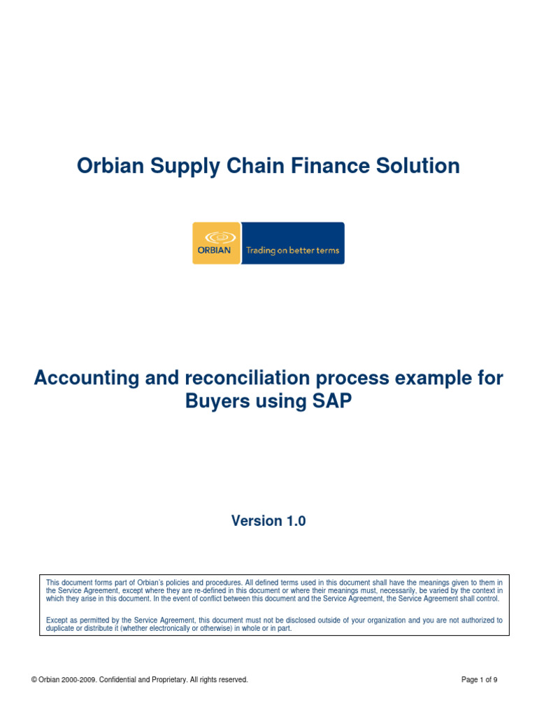 Orbian Buyer SAP Accounting and Reconciliation Process v1.0 | PDF ...