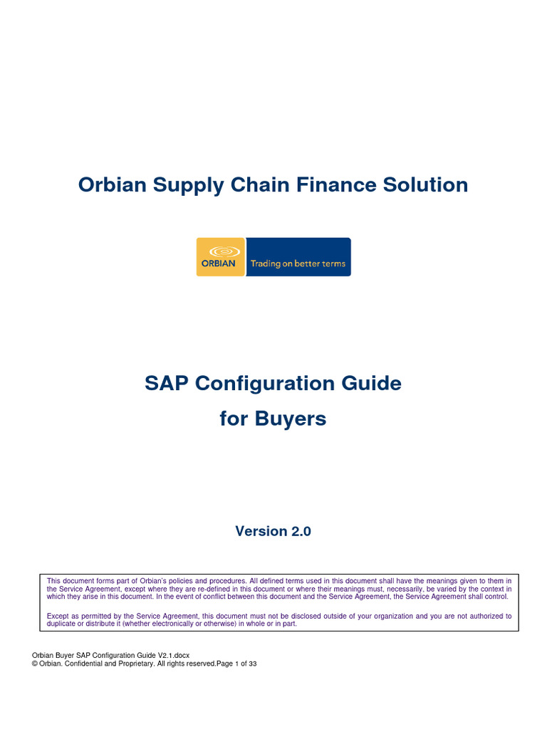 Orbian Buyer SAP Configuration Guide V2.1 | PDF | Accounts Payable ...