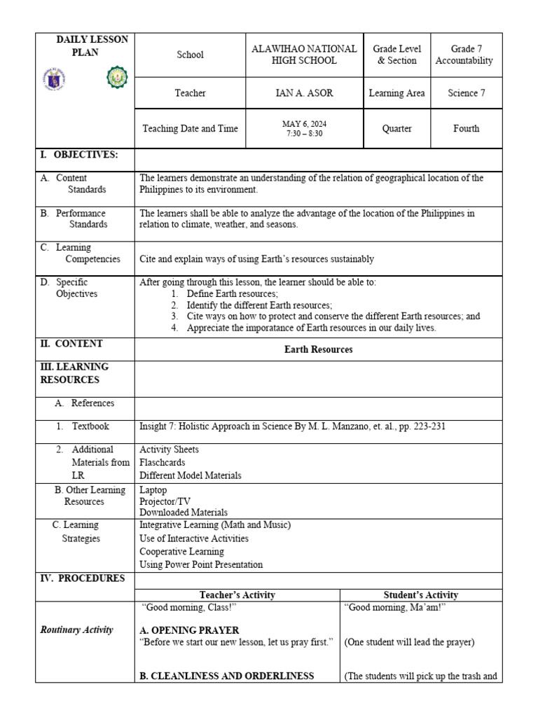 Final Demo Lesson Plan | Download Free PDF | Plants | Water