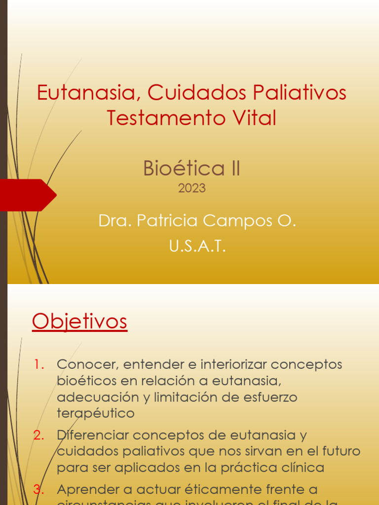 Bioética: Eutanasia y Cuidados Paliativos | PDF | Cuidados paliativos | Muerte