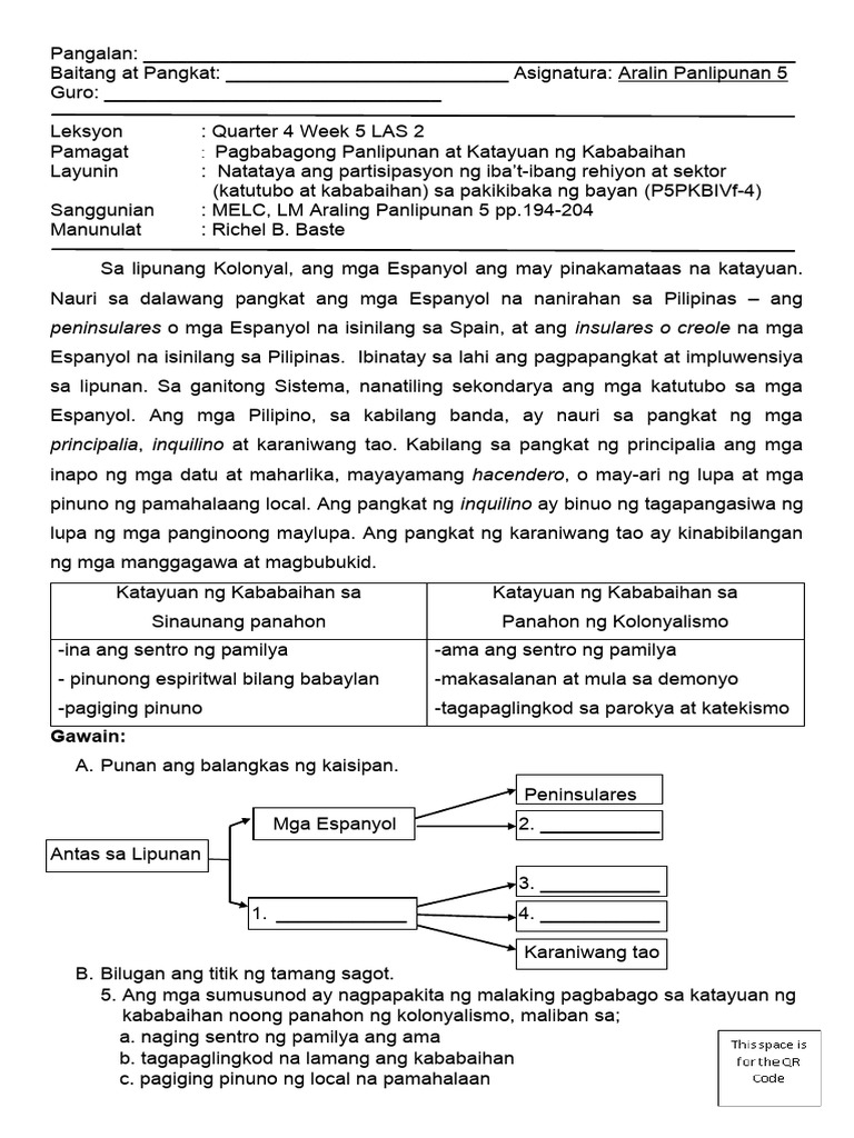 Peninsulares o Mga Espanyol Na Isinilang Sa Spain, at Ang Insulares o ...