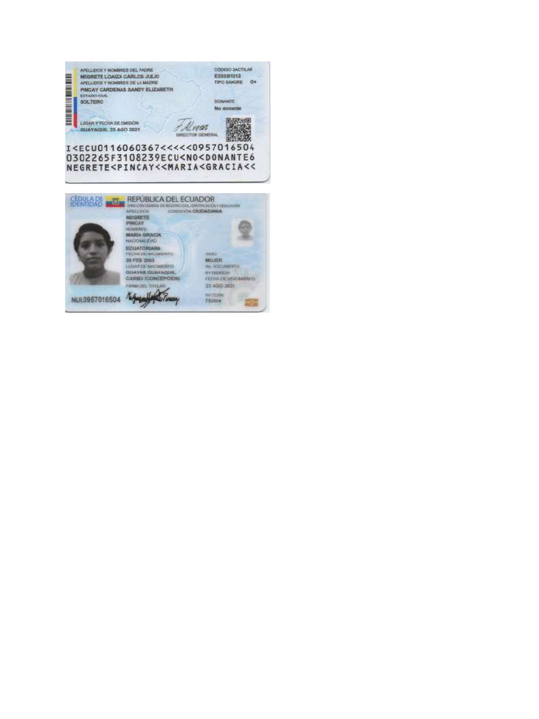 Cedula de Maria G | PDF