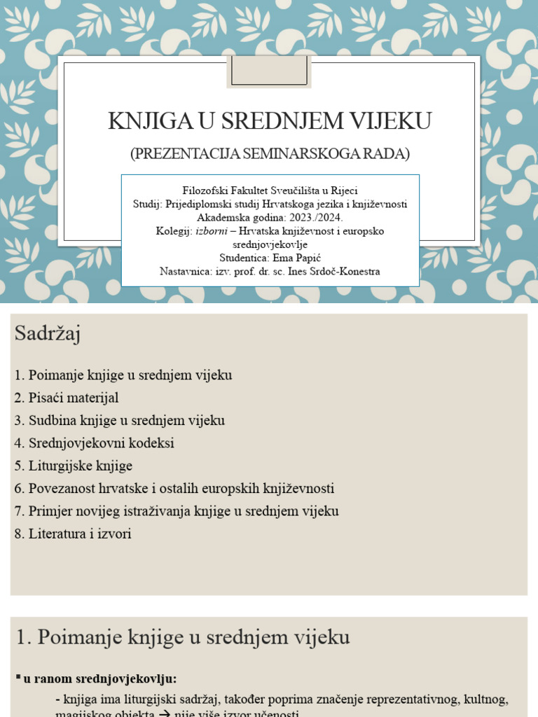 Knjiga U Srednjem Vijeku | PDF