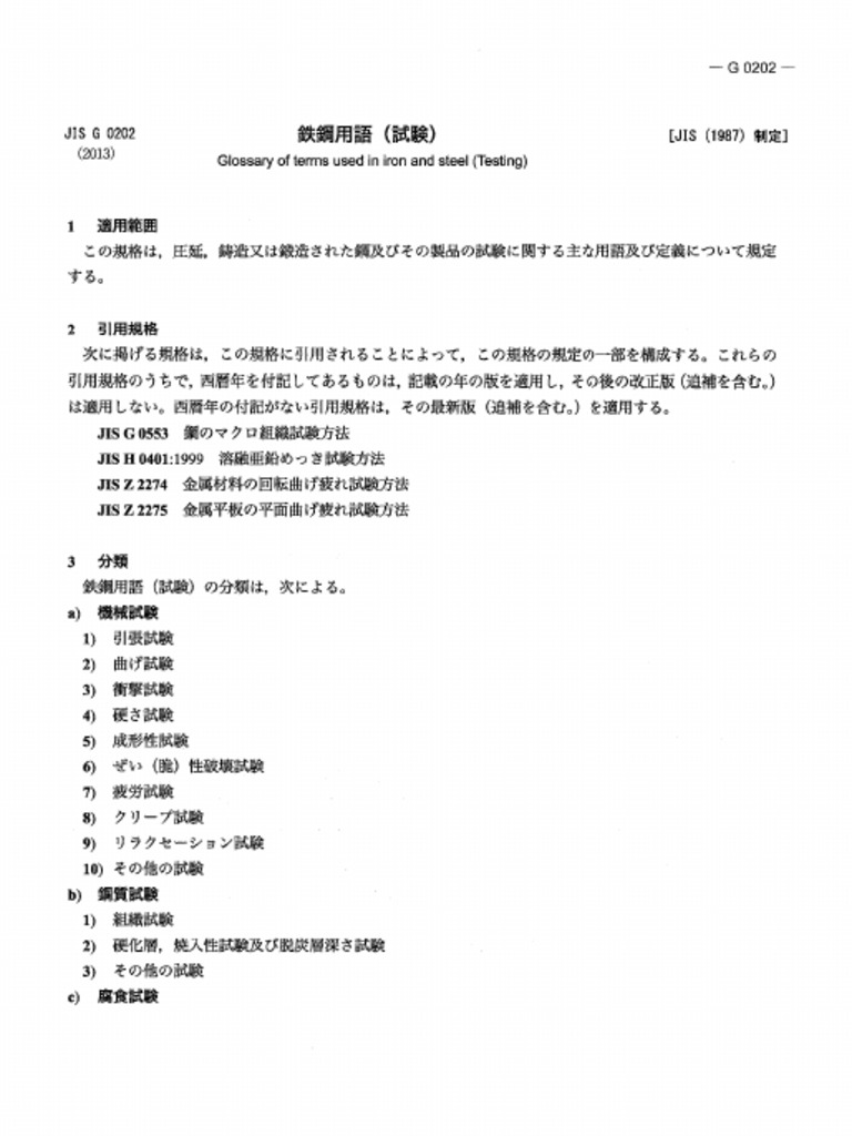 Jis G 0202 - 13 | PDF
