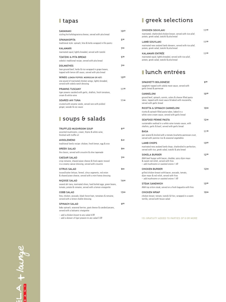 Authentic Greek Tapas Menu Options | PDF | Mediterranean Cuisine | Salad
