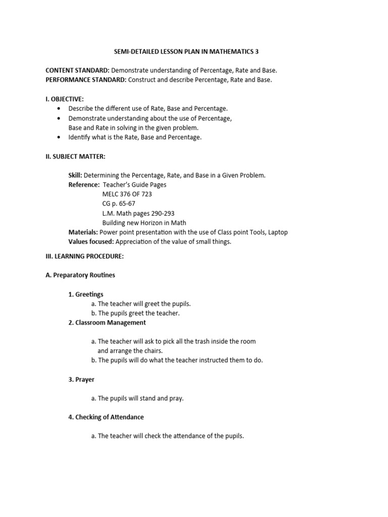 BEED - 3B - DOMINGO - SEMI-DLP in Math | PDF | Teachers | Mathematics