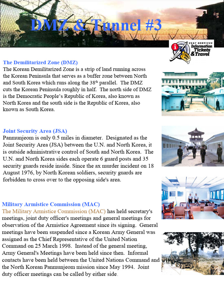 0700 Depart DMZ Tunnel #3 (New) With JSA 1000 Briefing | PDF | Korean Demilitarized Zone | World ...