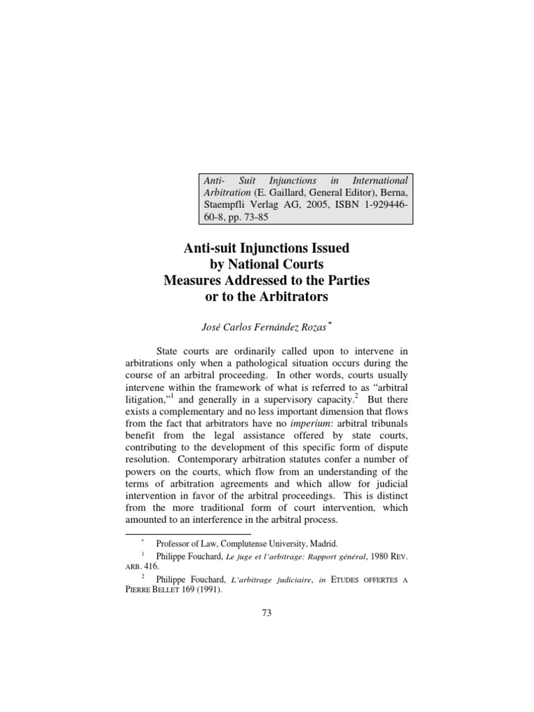 Anti Suit Injunctions | PDF | Arbitration | Injunction