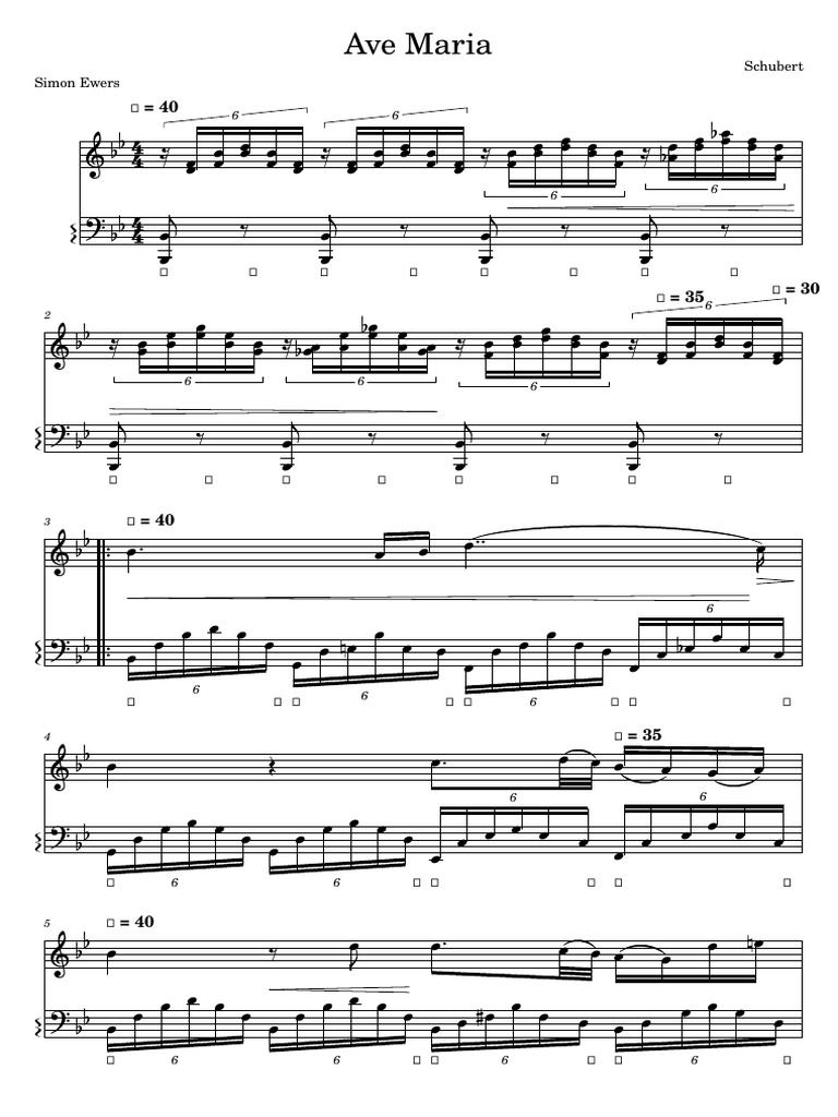 Ave Maria D Schubert Solo Piano Arrg Pdf Ave Maria Schubert