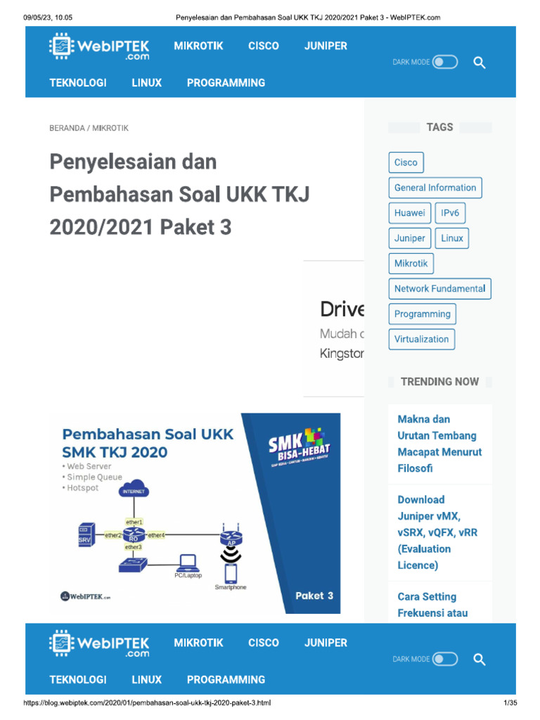 UKK TKJ Paket 3 | PDF