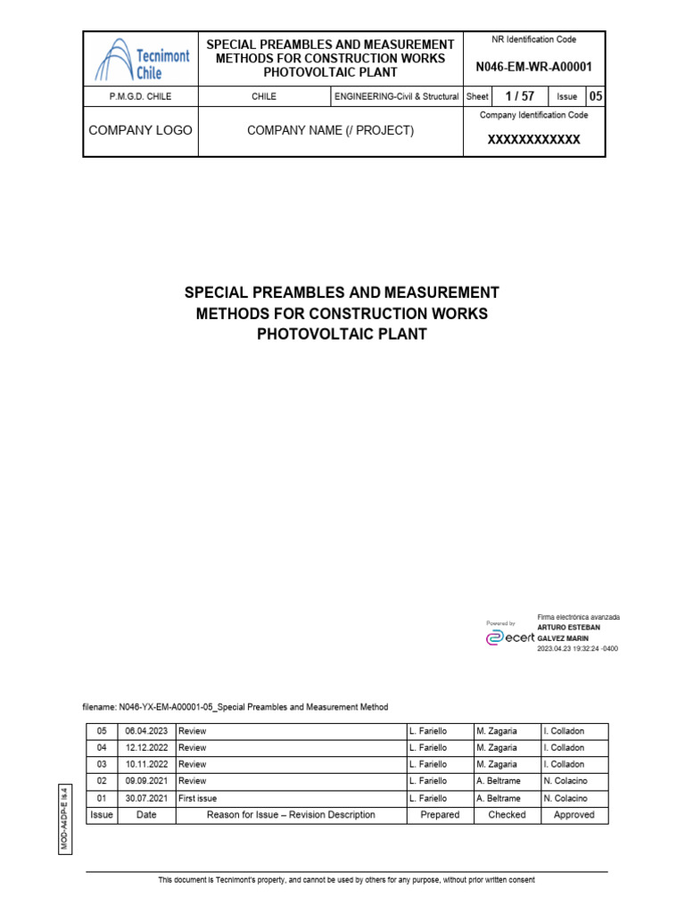 N046-YX-EM-A00001-05 - Special Preambles and Measurement Method | PDF ...