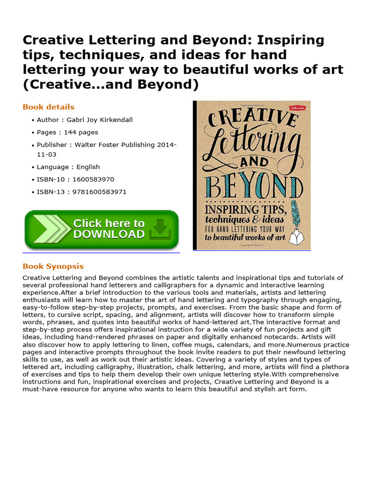 Creative Lettering and Beyond Inspiring Tips Techniques and Ideas For ...