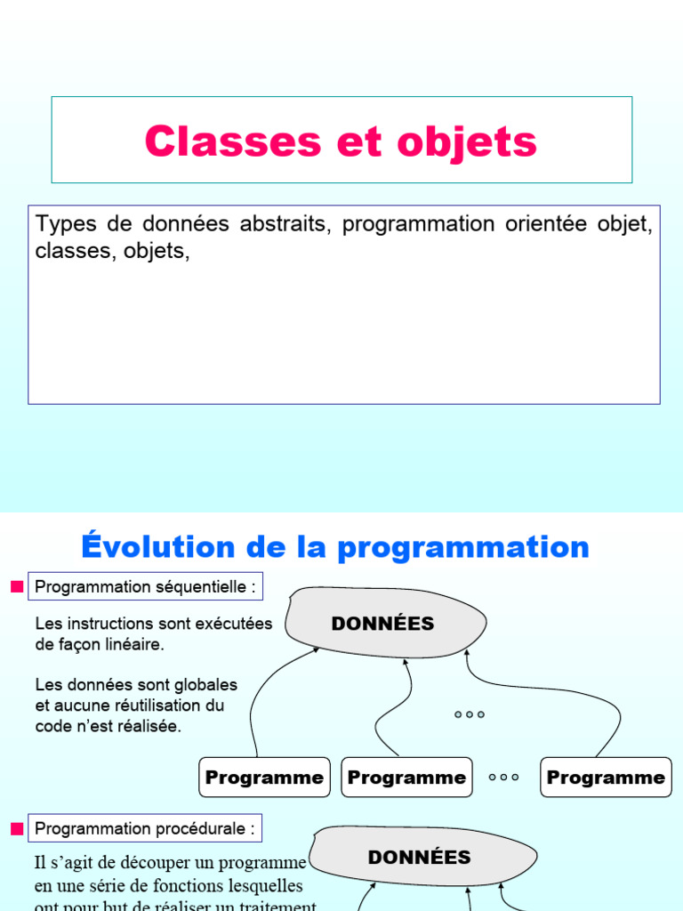 Classes Et Objets | PDF | Classe (informatique) | Programmation ...