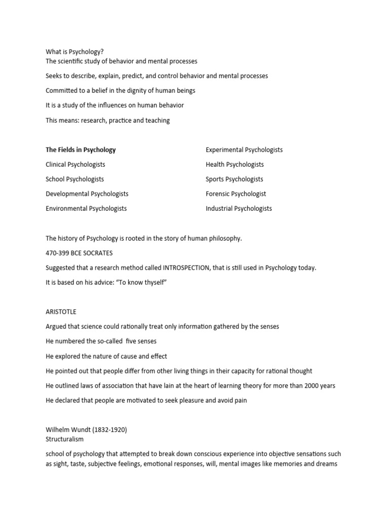 What Is Psychology | PDF | Psychology | Unconscious Mind