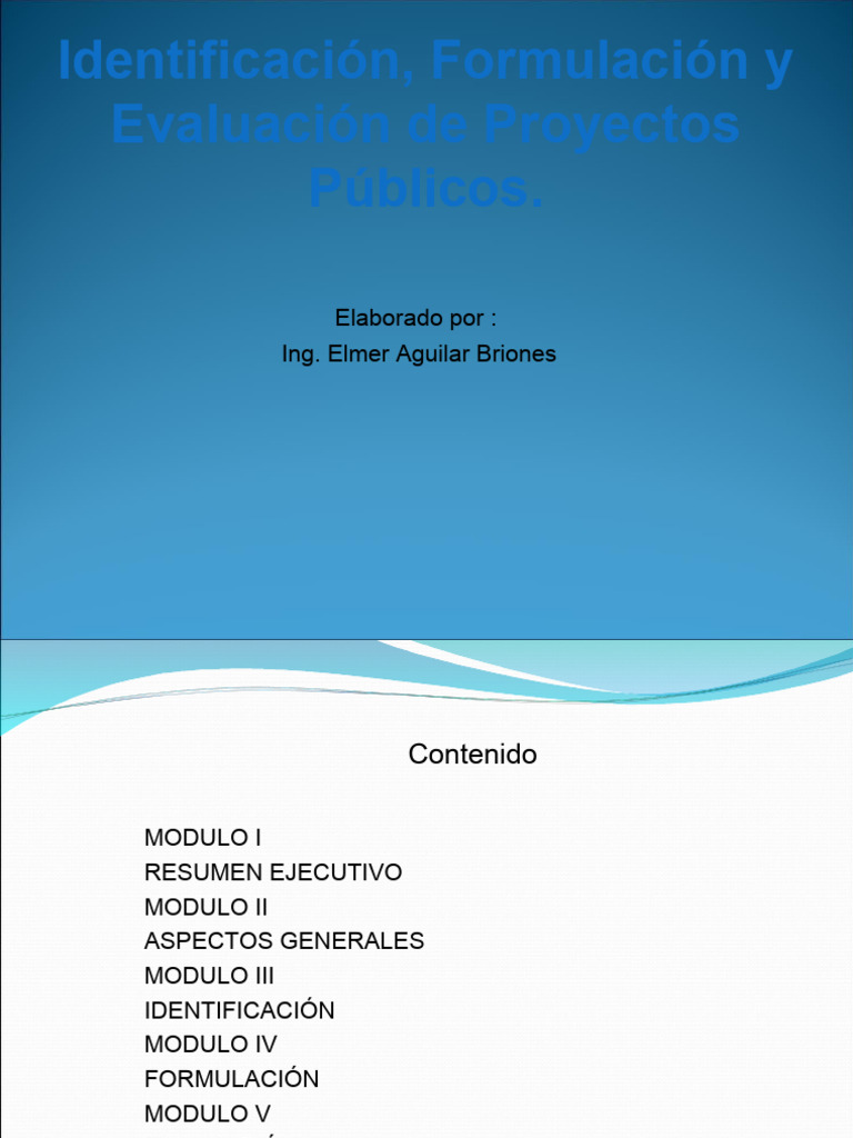 Clase Ii-Elaboracion de Un Proyecto Snip | PDF | Enseñando | Pobreza