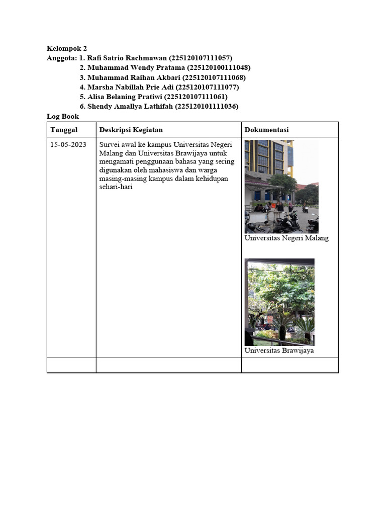 Kelompok 2 Log Book Dan Catatan Lapangan | PDF