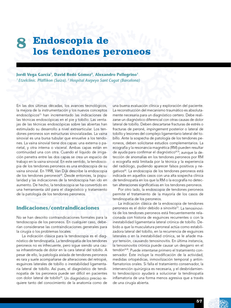 Endoscopia de Los Tendones Peroneos | PDF | Pie | Tendón