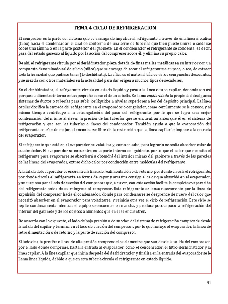 Ciclo Refrig | PDF | Refrigeración | Presión