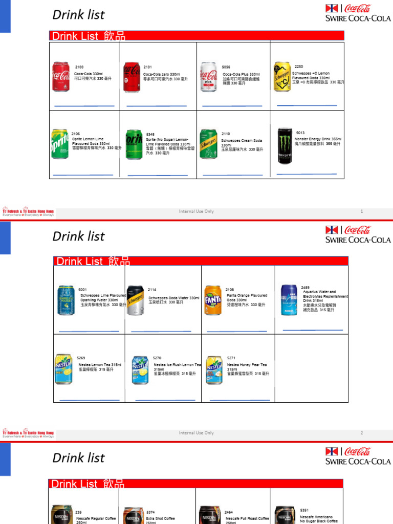 VendingMachineService - Product List | PDF | Drink | Soft Drink