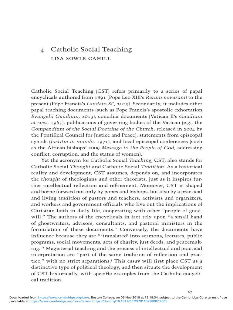 Overview of Catholic Social Teaching | PDF | Catholic Social Teaching ...