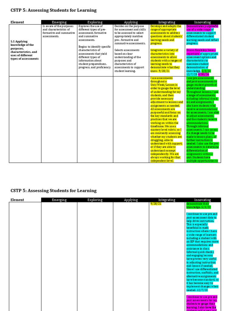 CSTP 5 Snyder 04 30 24 | PDF | Educational Assessment | Differentiated ...