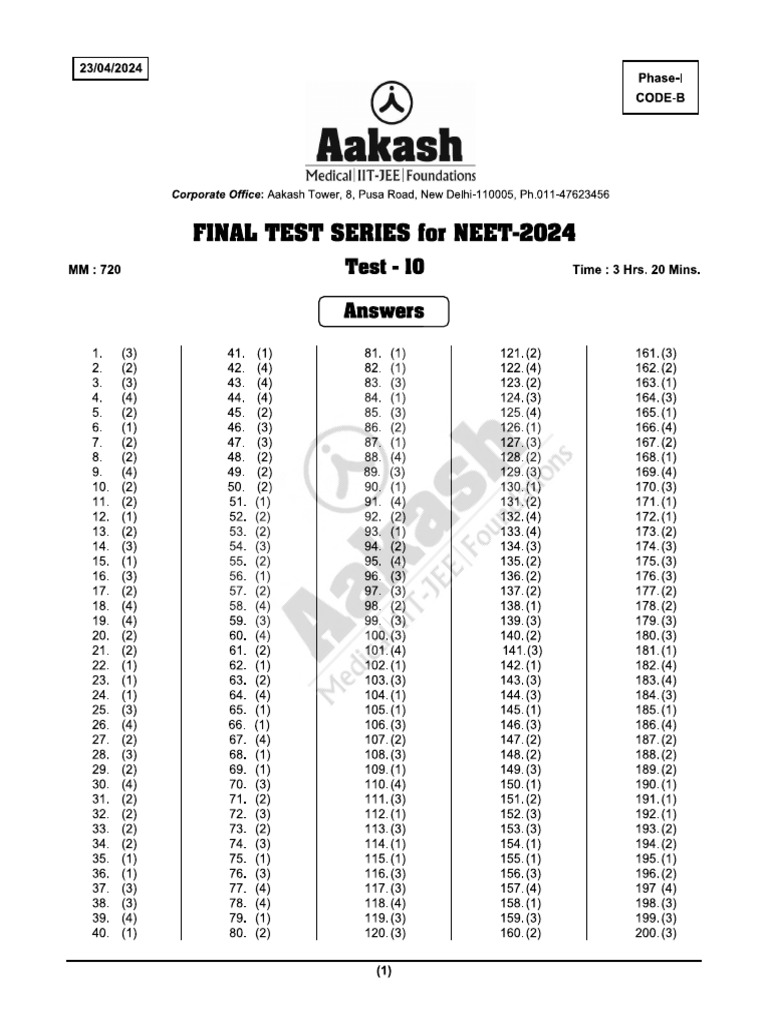 FTS 10 (B) - 23 04 2024 - Sol | PDF