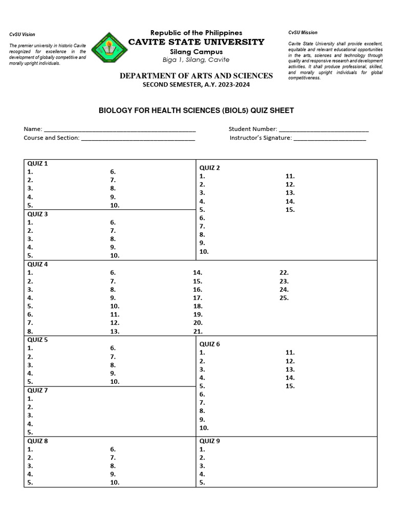 Exam Answer Sheet | PDF | Science