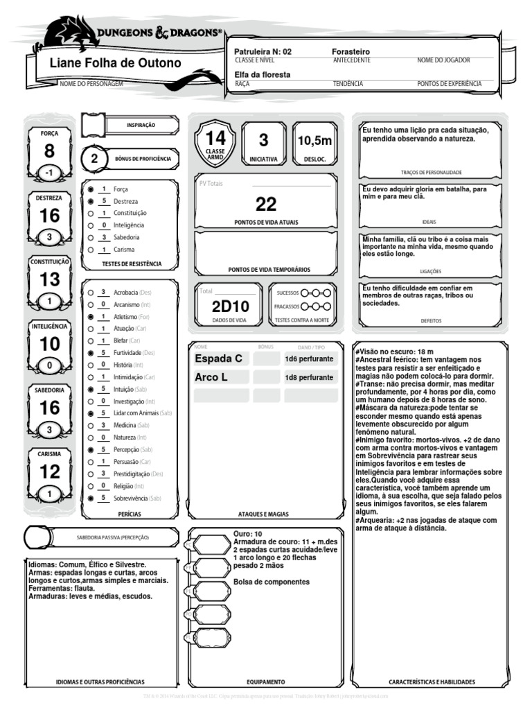 Liane Folha de Outono | Download grátis PDF | Arco e flecha