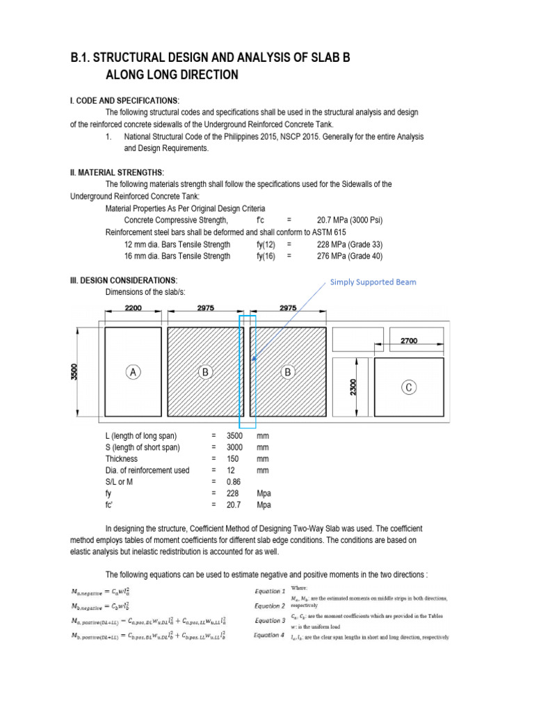 MRT 7 Sta.10 STP Struct. Design & Analysis Slab B1 | PDF | Strength Of Materials | Reinforced ...