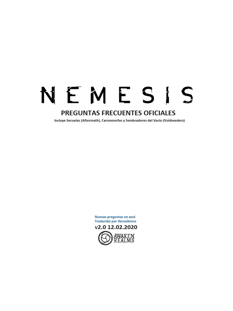 Preguntas Frecuentes sobre Nemesis | PDF