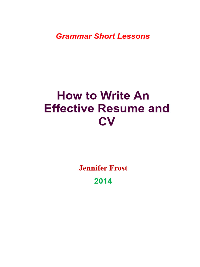 How To Write An Effective Resume and CV | PDF | Résumé | Word