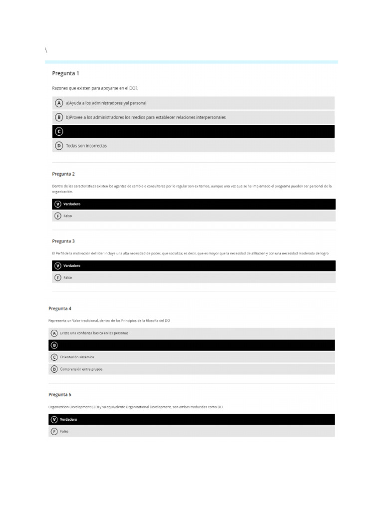 Unidad 2. Actividad 1. Auto-Corregible - DESARROLLO ORGANIZACIONAL | PDF