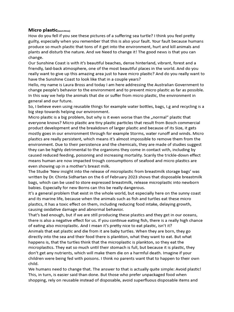 Script Micro Plastic Speech | PDF | Breast Milk | Plastic