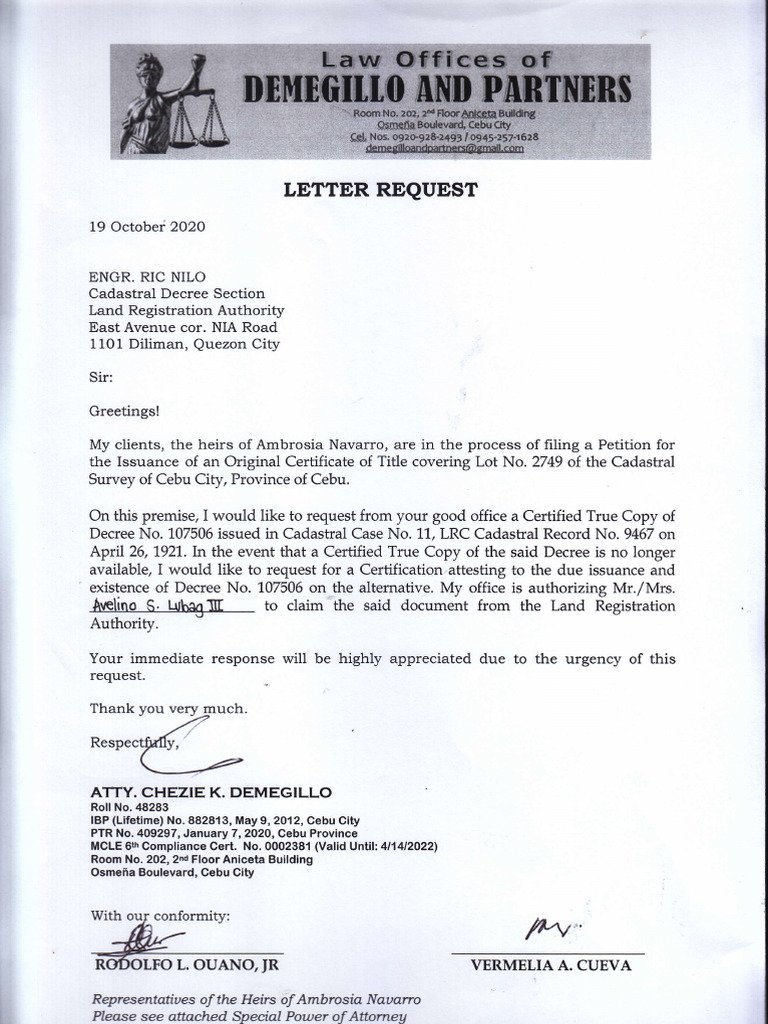 Letter Request | PDF | Government | Civil Law (Common Law)