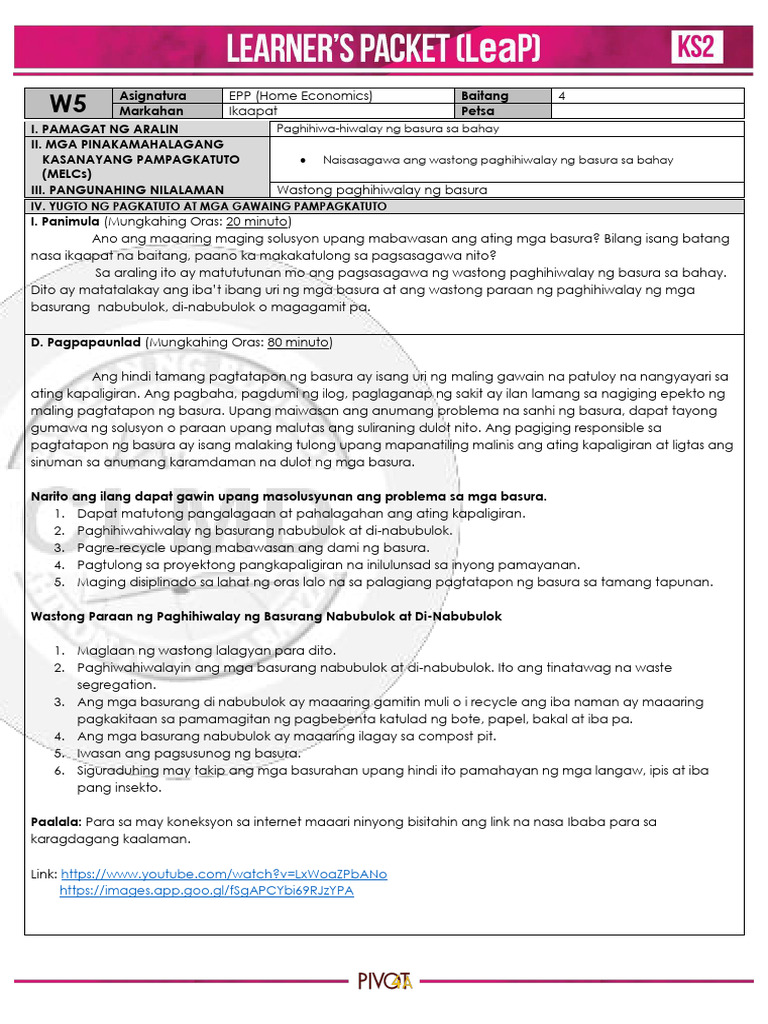 Q4 Elem HE 4 Week5 | PDF
