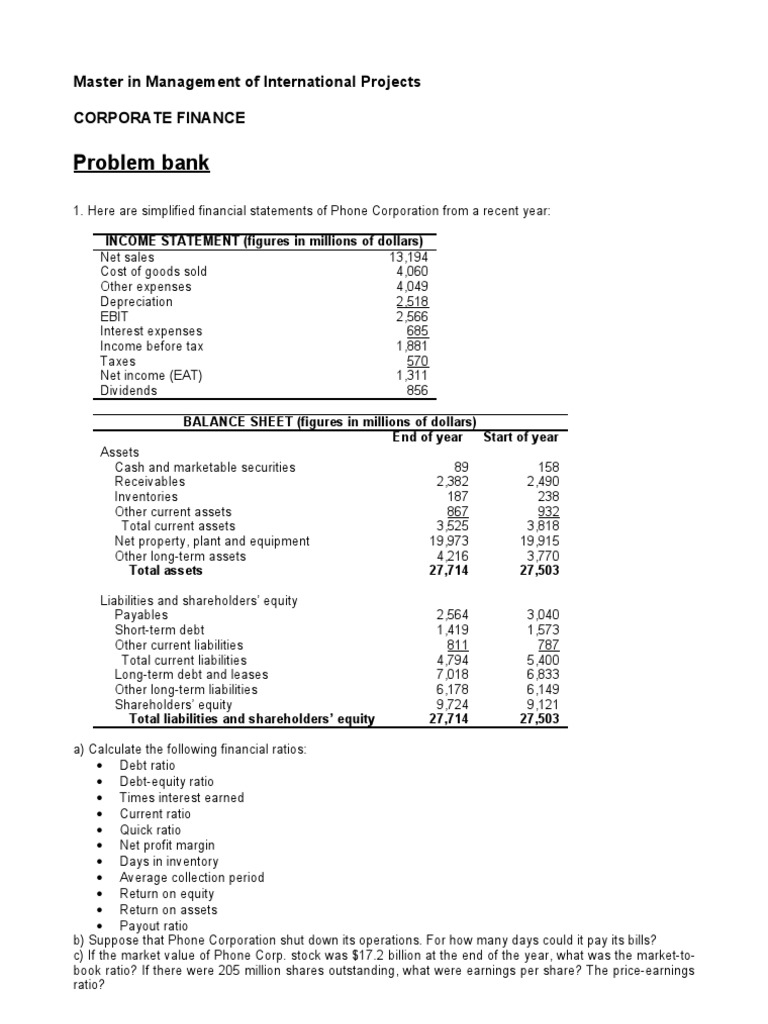 Problem Bank | PDF | Internal Rate Of Return | Net Present Value
