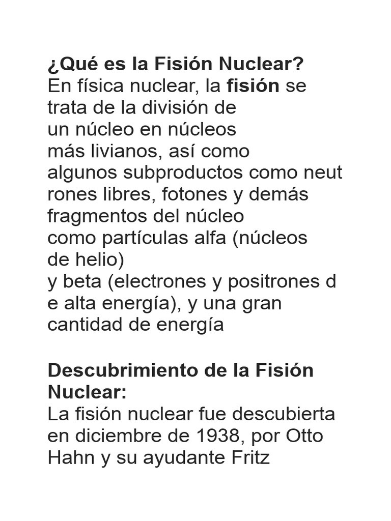 Fisión Nuclear | PDF | Fisión nuclear | La energía nuclear