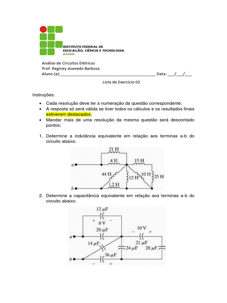 Lista de Exercicios 02 | PDF