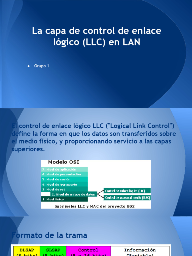 La Capa de Control de Enlace Lógico (LLC) en LAN | PDF | Arquitectura ...