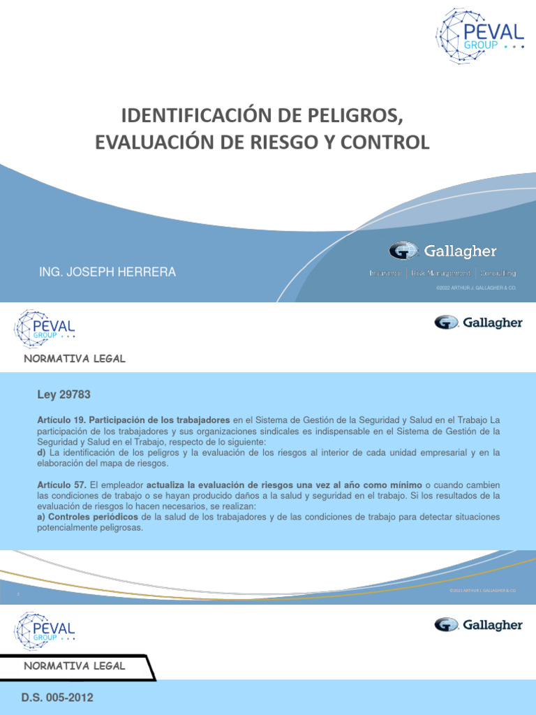 Identificacion de Peligros, Evaluacion de Riesgos y Control | PDF | Riesgo | Factores humanos y ...