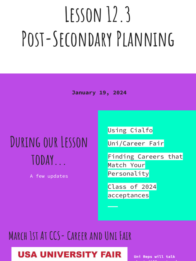 Post-Secondary Planning Guide 2024 | PDF