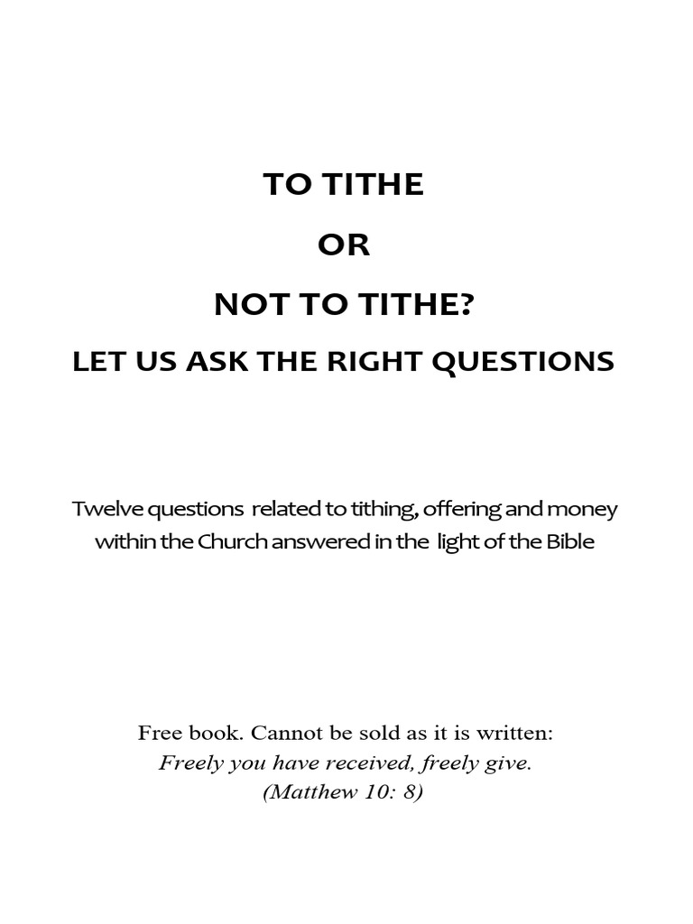 Tithing Booklet Final 2 | PDF | Sacrifice | Jesus
