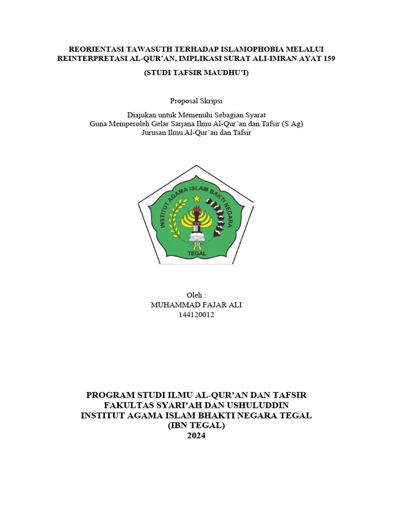 PROPOSAL M.Fajar Ali | PDF