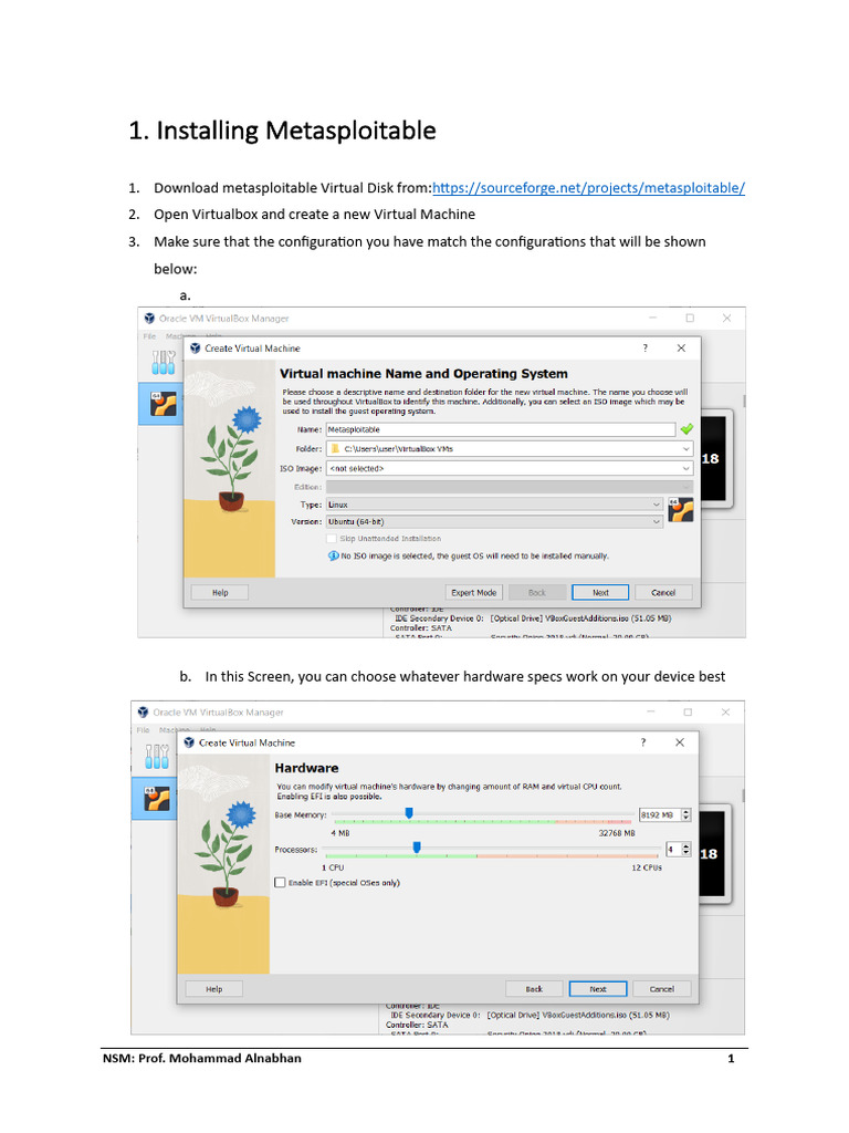 Lab 2 - Setup - Kali - Metasploitable - Live Attack | PDF | Virtual Machine | Sudo