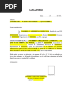 Modelo de Carta Poder Simple Perú | PDF