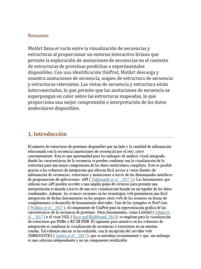 MolArt: Visualización de Secuencias y Estructuras | PDF | Software ...