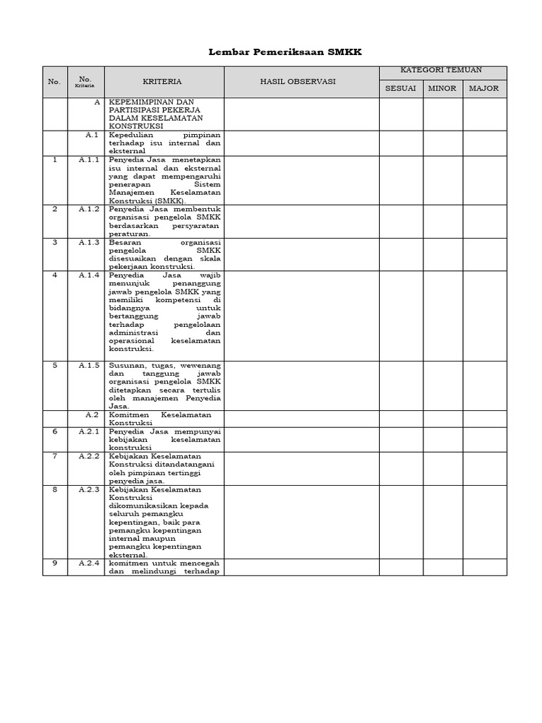 Format Daftar Simak SMKK | PDF