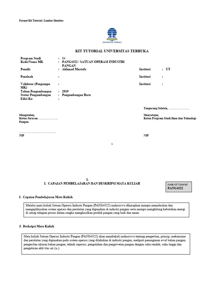 RAT Satuan Operasi | PDF