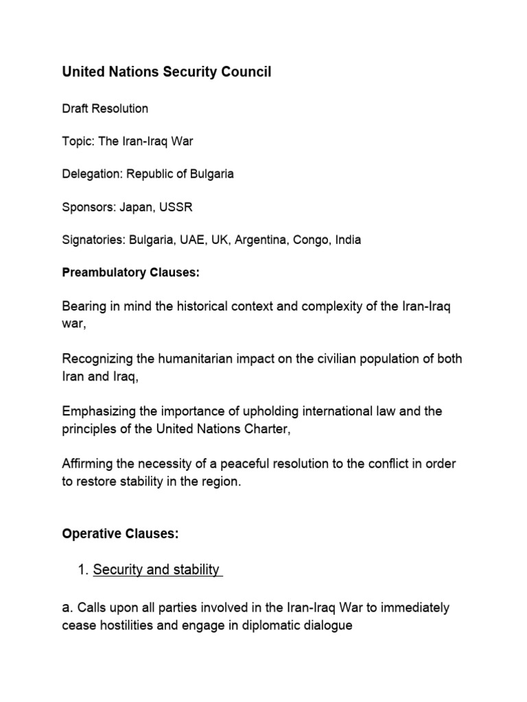 Draft Resolution | PDF | United Nations | International Relations